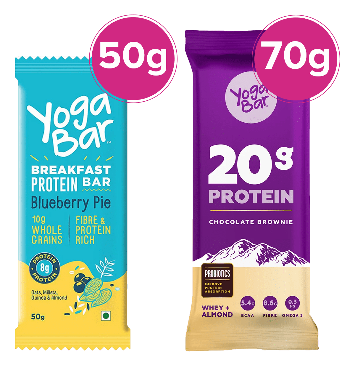 Buy Yogabar Yogabar Blueberry Pie Breakfast Bar & Baked Brownie Protein ...
