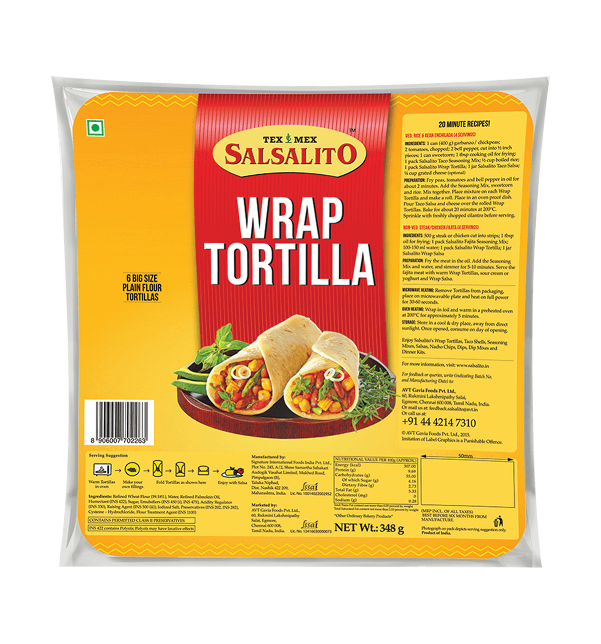 Buy Salsalito Salsalito Tex Mex Salsalito Wrap Tortilla 348 g Online At ...