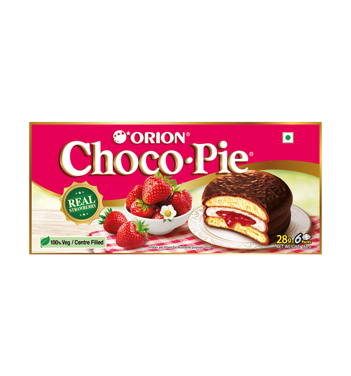 Buy Orion Orion Strawberry Choco Pie 168 g Online At Rs. 90 | Instant Delivery