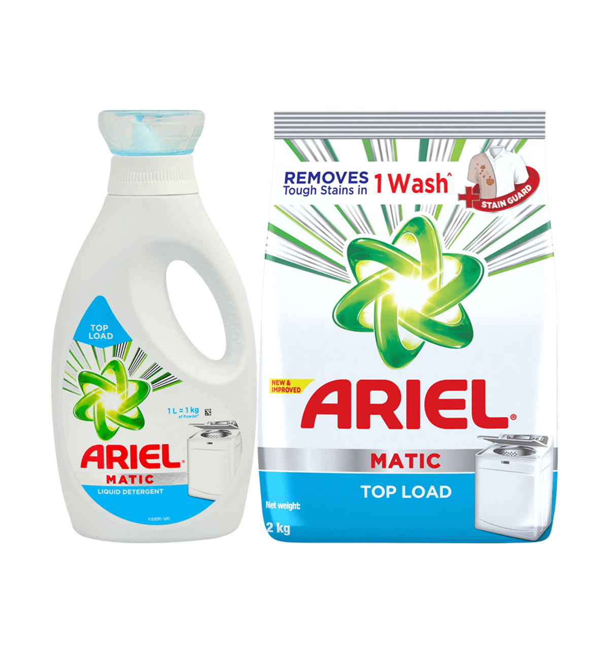 Buy Ariel Matic Top Load Liquid And Powder Detergent Combo 1 combo ...