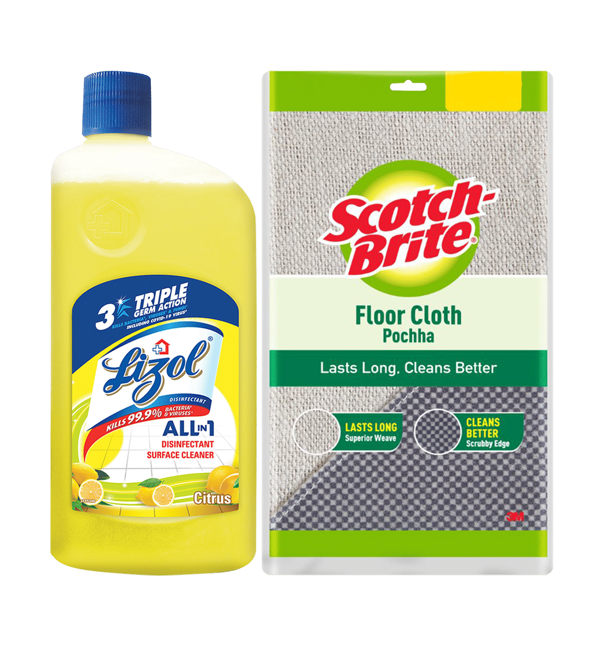 Buy Lizol Disinfectant Floor Cleaner Citrus & Scothc Brite Poccha Combo ...