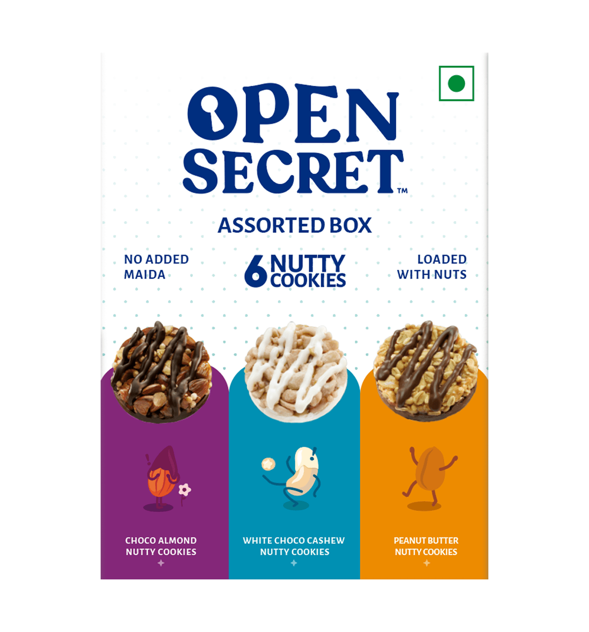 Buy OPEN SECRET Assorted Chocolate Cookies - Choco Almonds, White Choco ...