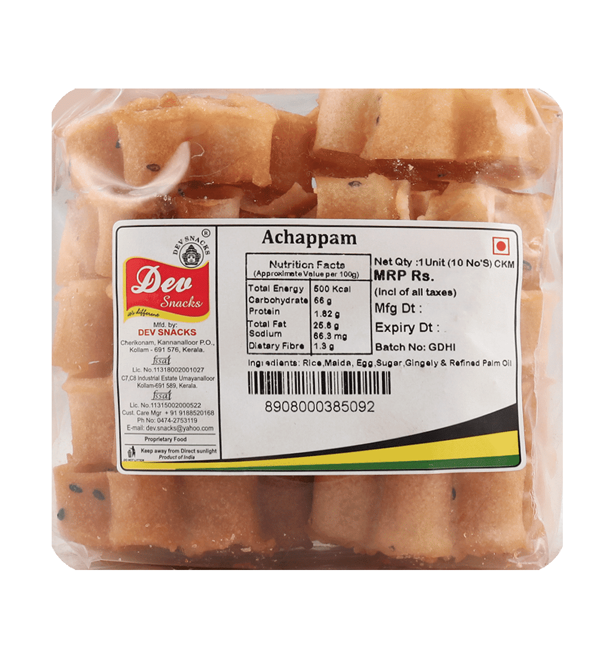 Buy Dev Snacks Dev Snacks Achappam 10 pieces Online At Rs. 85 | Instant ...