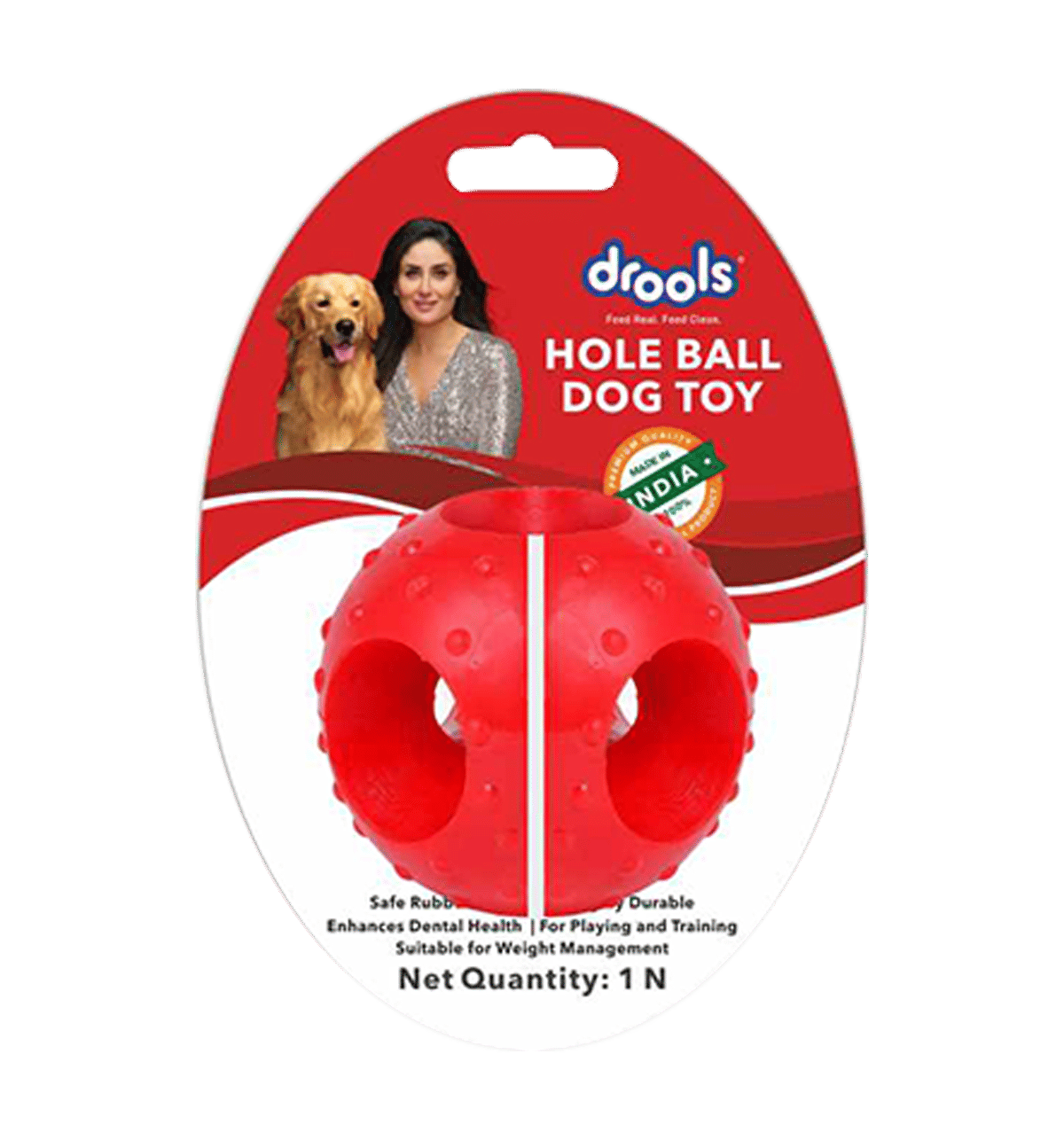 Buy Drools Drools Nontoxic Rubber Hole Ball Chew Toy Puppy Dog Teething ...