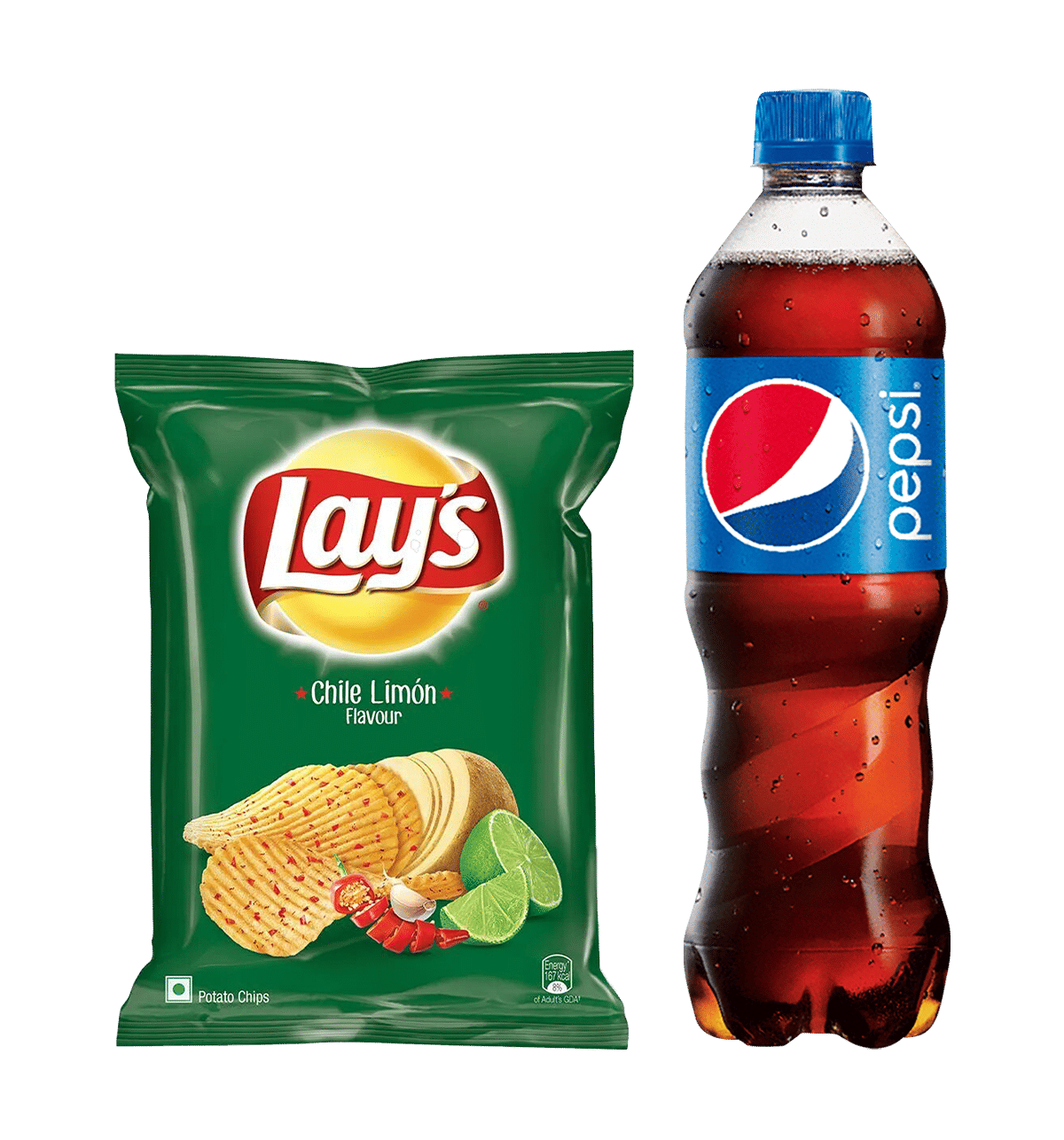 Buy Pepsi Bottle & Lay'S Chili Limon Combo 1 combo Online At Rs. 65 ...